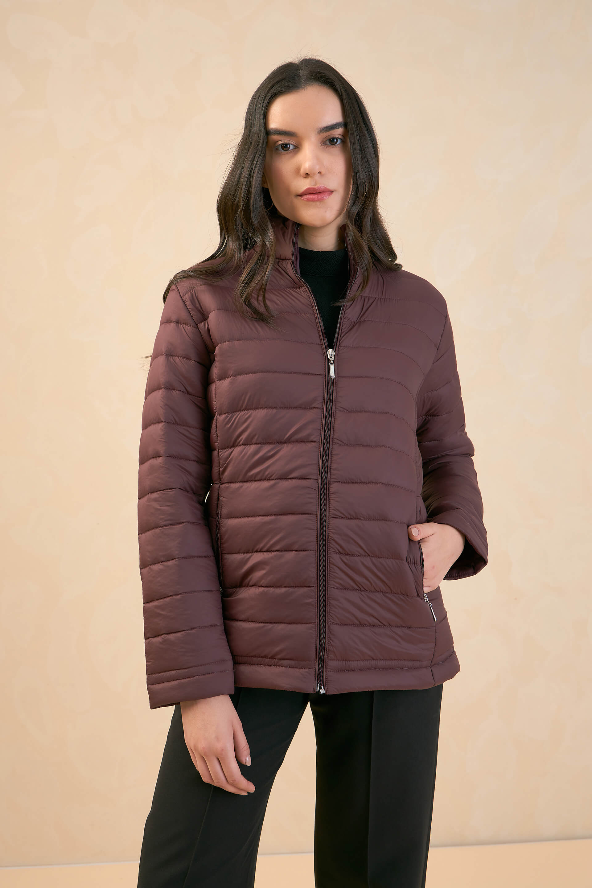 Buy Maeve-Maroon Puffer Jacket - Maroon Color | Jackets for Women ...